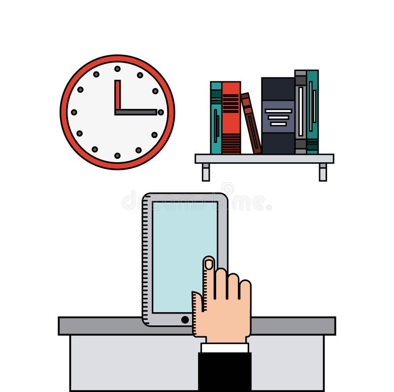 Work place design stock illustration. Illustration of workspace - 67616548