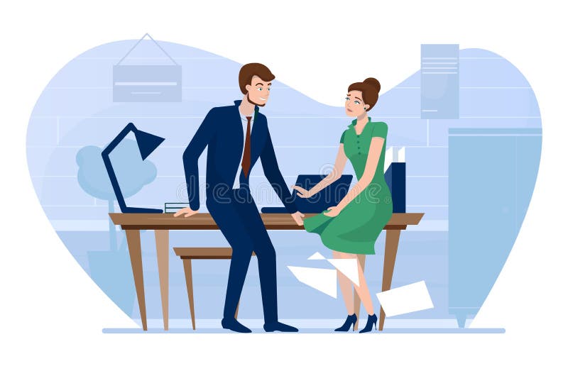 Work Place Harassment Problem Flat Vector Design Stock Vector ...