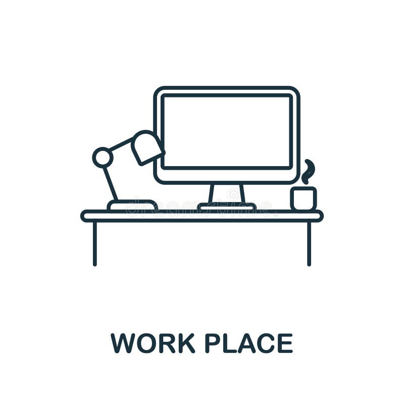 Workplace Icon. Monochrome Simple Project Planning Icon for Templates ...