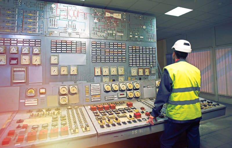Work Place in the System Control Room. Stock Image - Image of ...