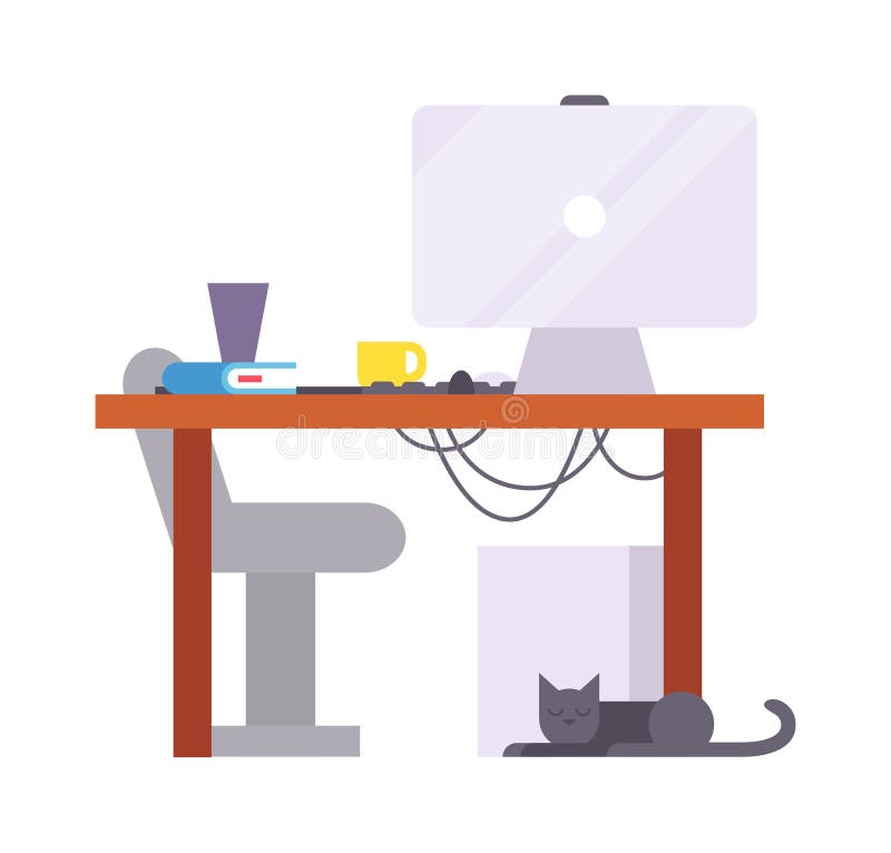 Work Place Vector Illustration. Stock Vector - Illustration of designer ...