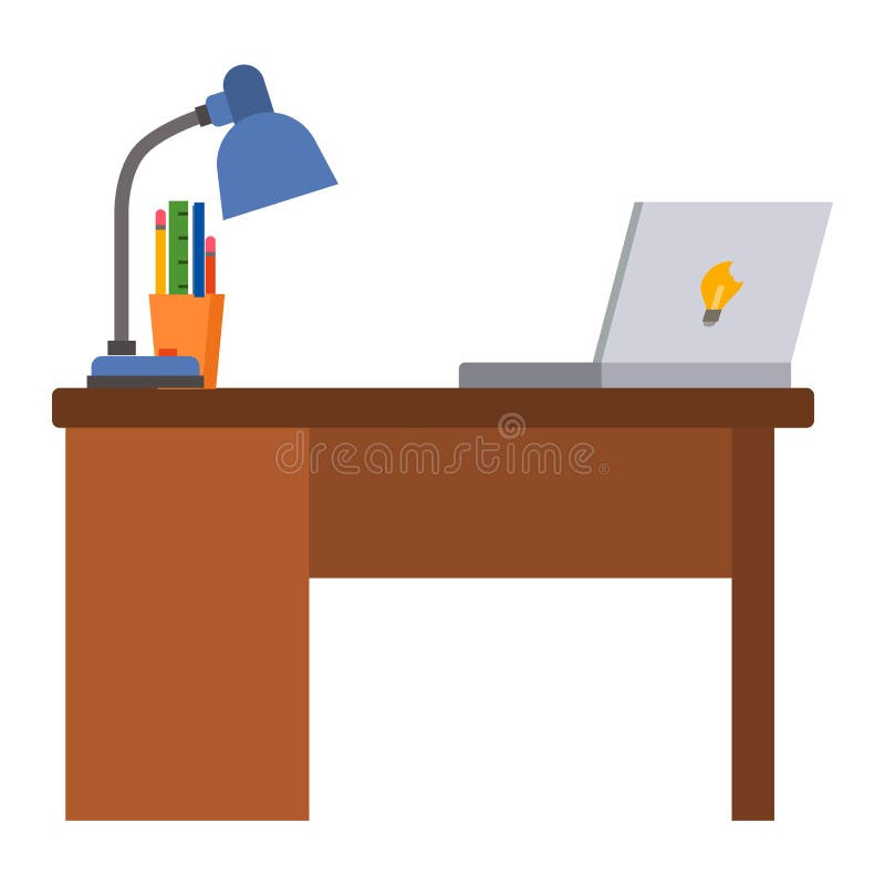 Work Place Vector Illustration. Stock Vector - Illustration of space ...