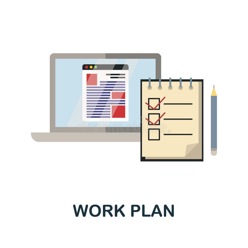 Work Plan Flat Icon. Colored Sign from Productivity Collection ...