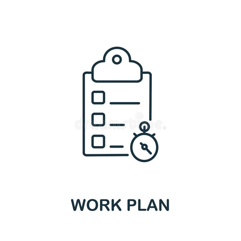 Work Plan Icon. Line Style Symbol from Productivity Icon Collection ...