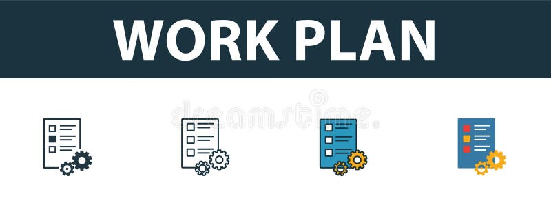 Work Plan Icon Set. Premium Symbol in Different Styles from ...