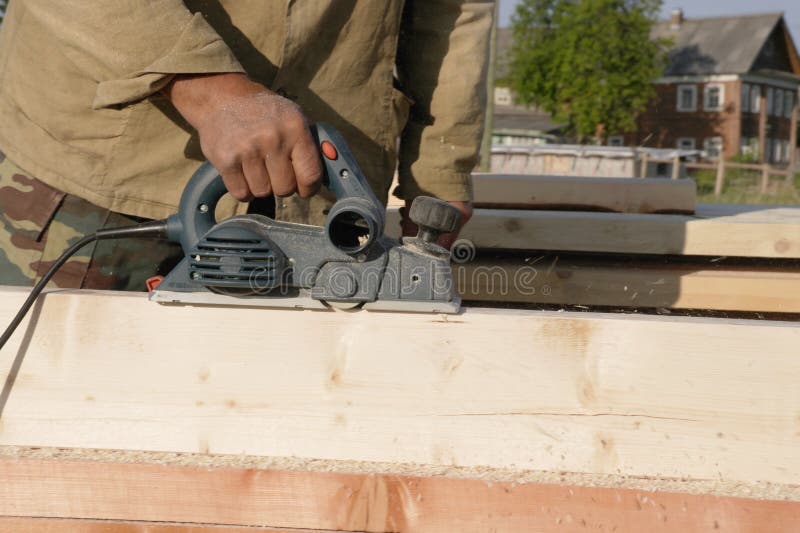 The work of a planer stock image. Image of board, wood - 72366649