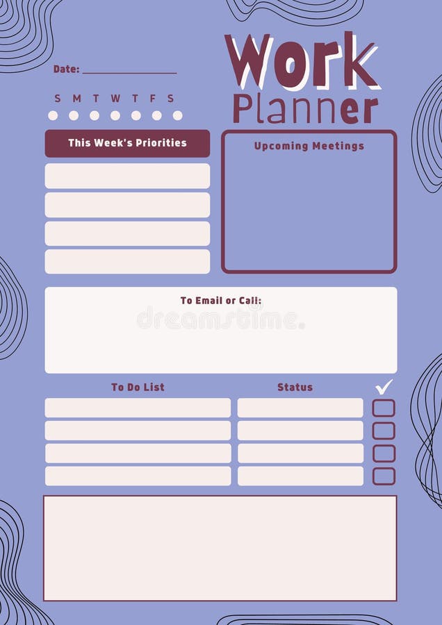 Work Planner Digital Planning Insert Sheet Printable Page Template ...