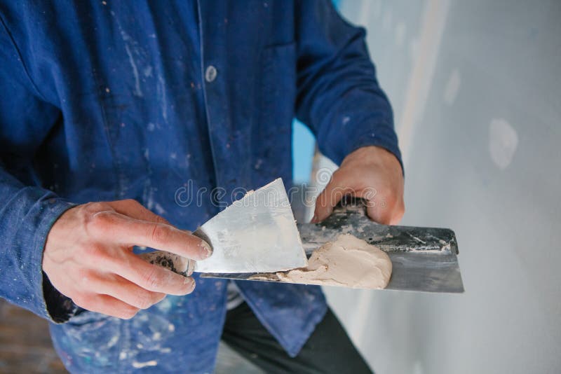 Working with the Plaster Hand of the Master Stock Photo - Image of wall ...