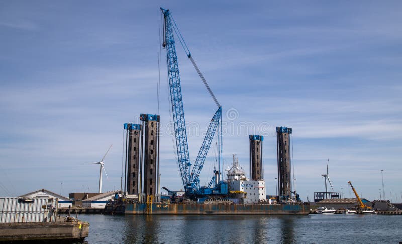 The Work Platform A2 Sea at the Port of Fredrikshamn Denmark Editorial ...