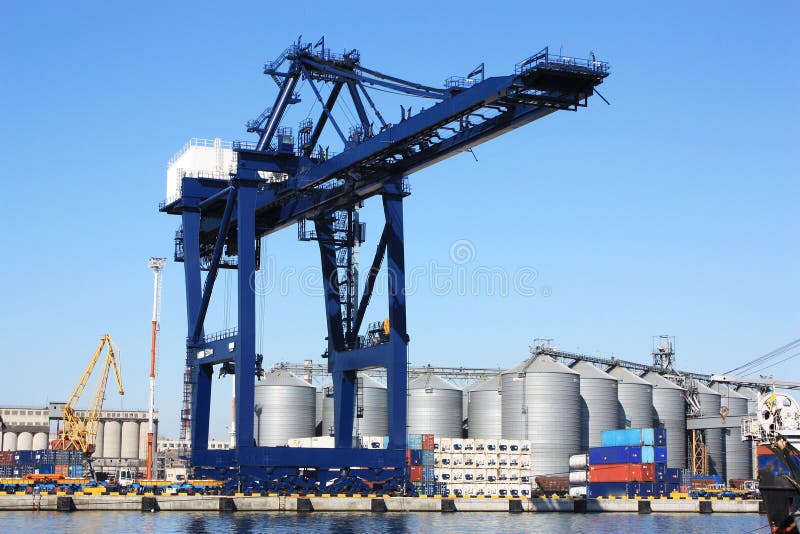 Work in the port stock photo. Image of containers, maritime - 14100966