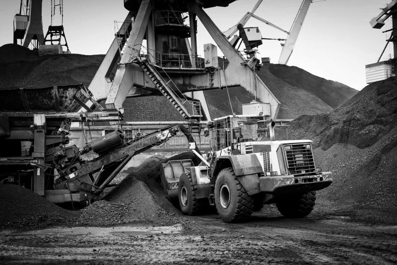 Work in Port Coal Transshipment Termina. Stock Photo - Image of ...