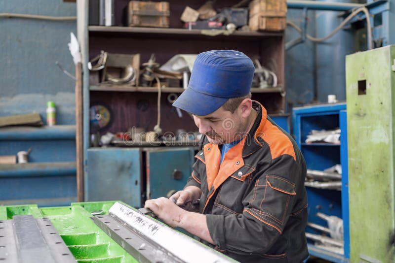 Work on the Preparation of the Bed of a Metal-cutting Machine for ...