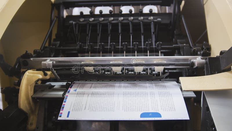 Work of the Printing Press in the Printing House, Close Up Stock Image ...