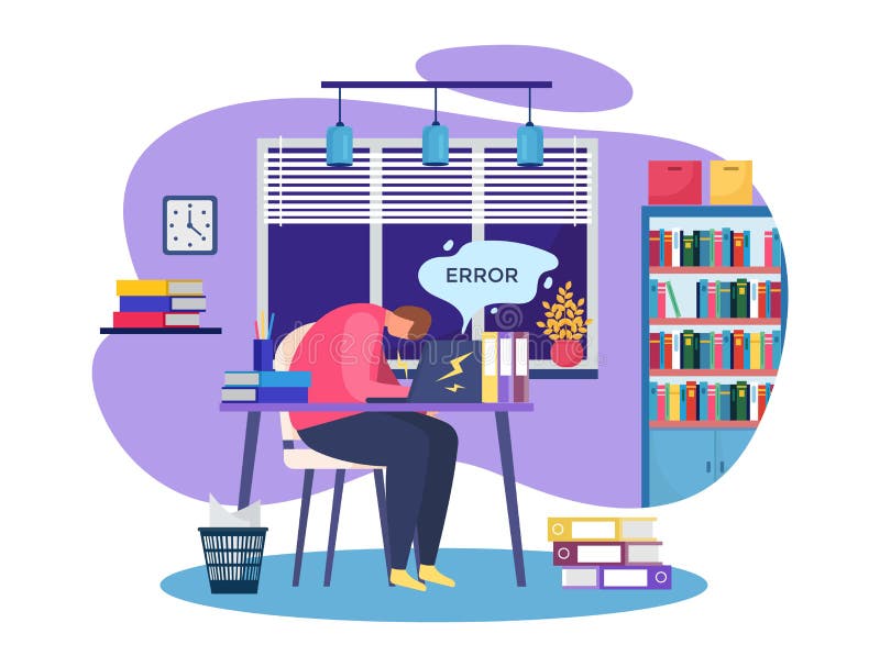 Work Problem Vector Illustration, Cartoon Busy People Working Hard in ...