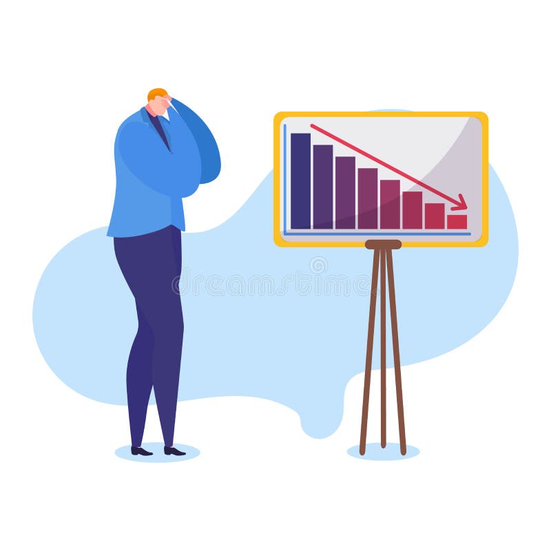 Decrease arrow down stock vector. Illustration of chart - 148310538