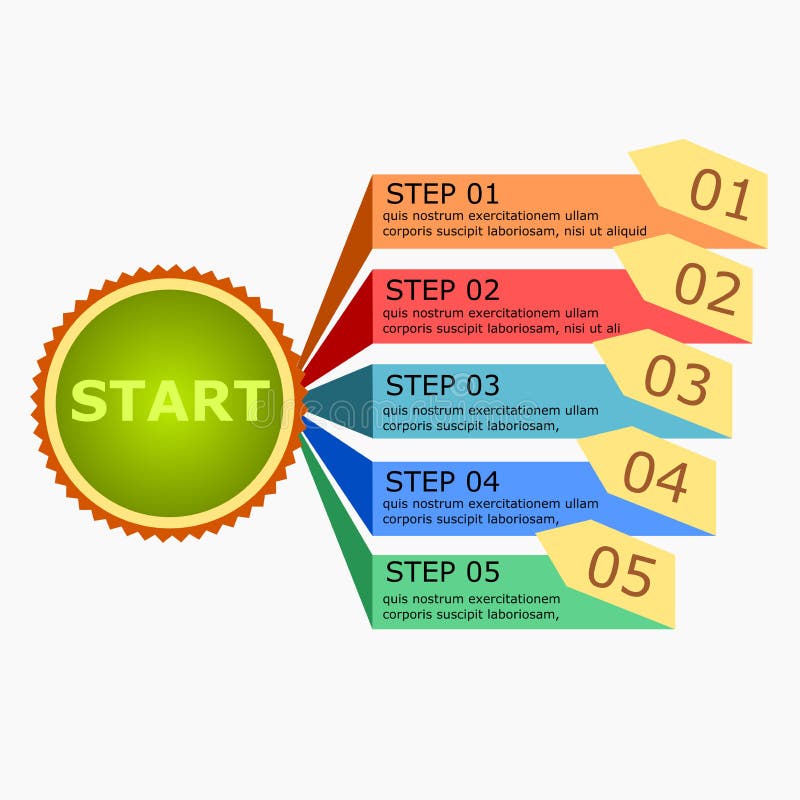 Work Process on Color Tag Vector Stock Illustration - Illustration of ...