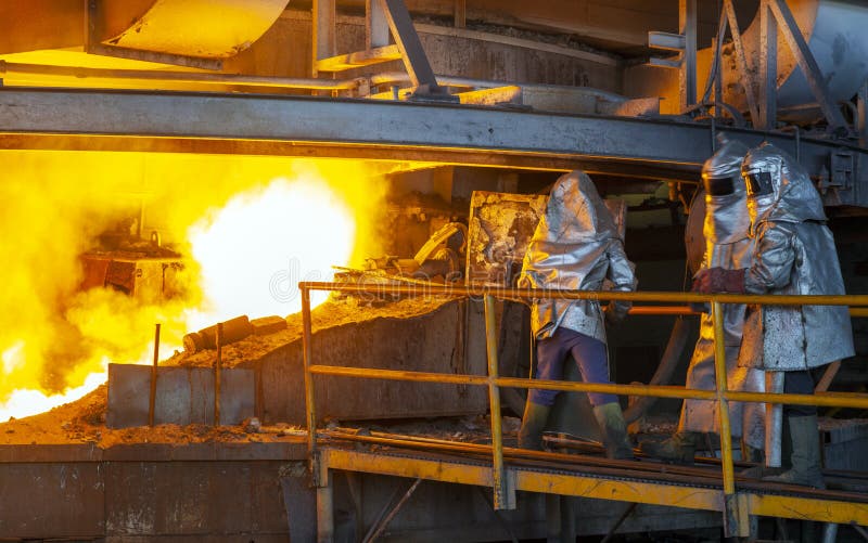 Work Process in Metallurgical at Manufacture Steel Plant Stock Image ...