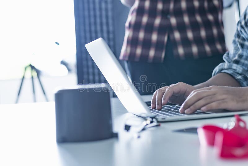 Work Process at the Office, Group of Co-workers Working Together in the ...