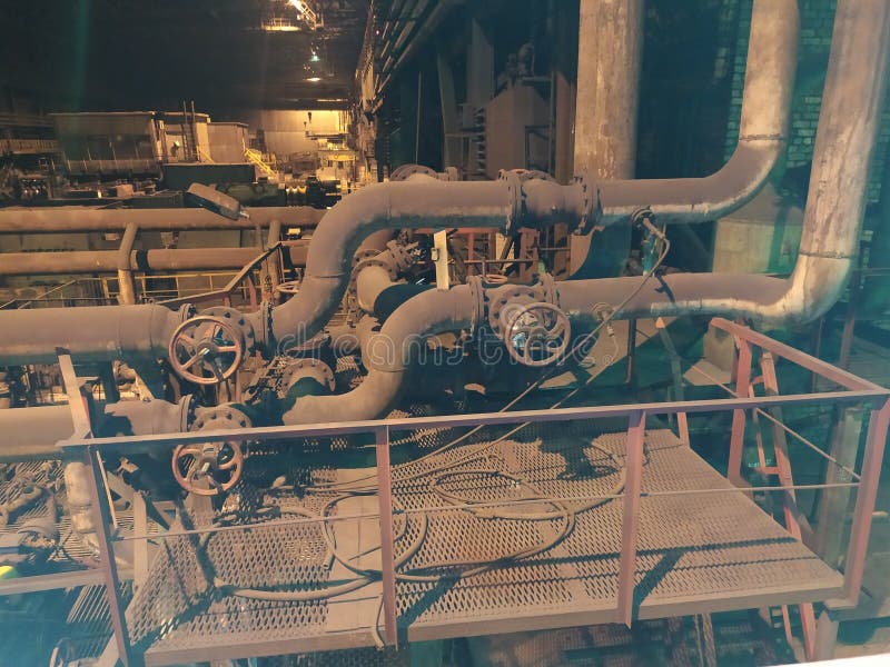 Pipeline, Furnace Cooling System at a Metallurgical Plant Stock Photo ...