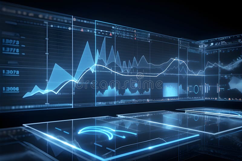 Work on the Process and Strategy on Virtual Screen. Business Concept ...