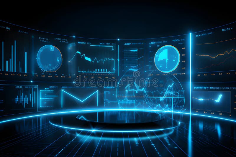 Work on the Process and Strategy on Virtual Screen. Business Concept ...