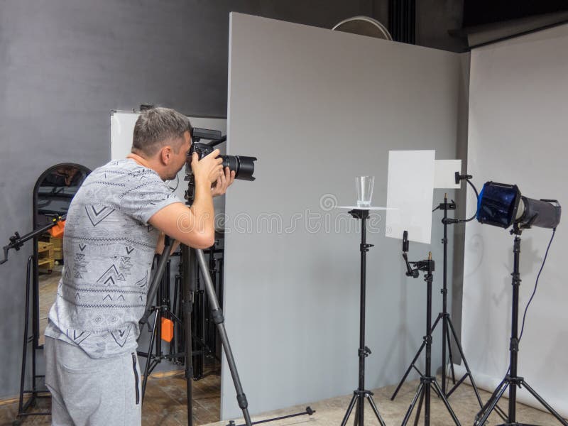 The Process of Photo Shooting in Studio Stock Image - Image of creative ...