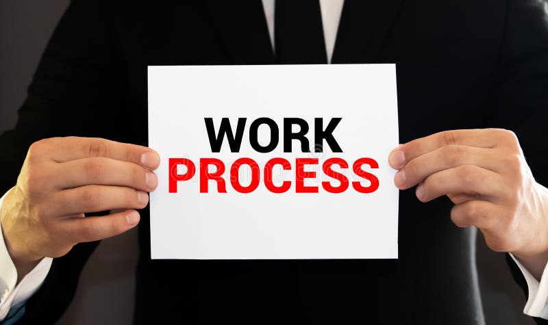 WORK in PROCESS the Text is Written in a Notebook. on a White ...