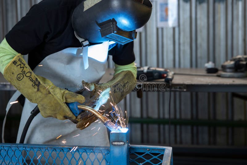 Work Process of a Worker Processing Metal with a Special Tool Stock ...