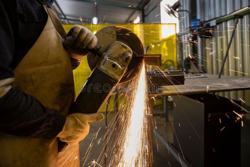 Work Process of a Worker Processing Metal with a Special Tool Stock ...