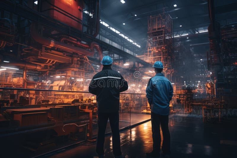 Work Process in a Workshop, an Engineer and a Worker Solving Production ...