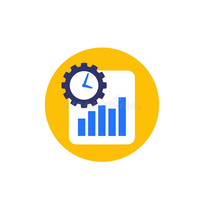 Work Productivity Growth Icon, Flat Vector Stock Vector - Illustration ...