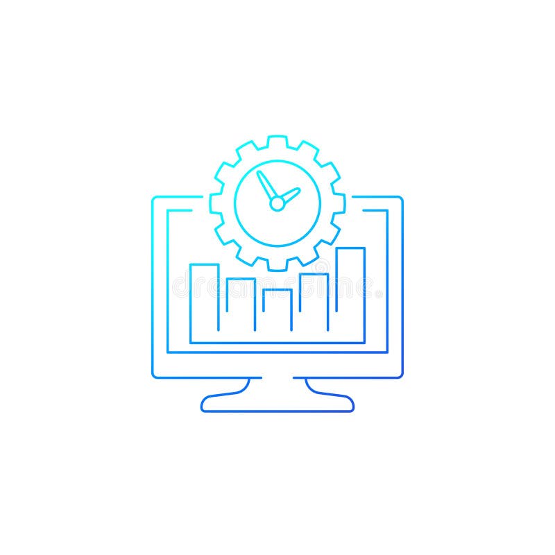 Work Productivity Icon, Line Vector Stock Vector - Illustration of ...