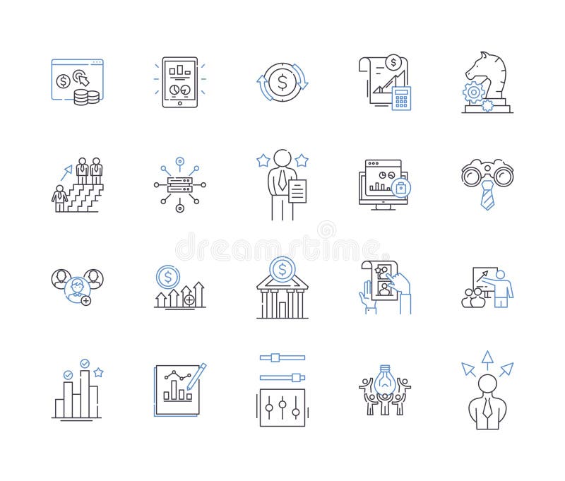 Work Productivity Outline Icons Collection. Productivity, Work ...