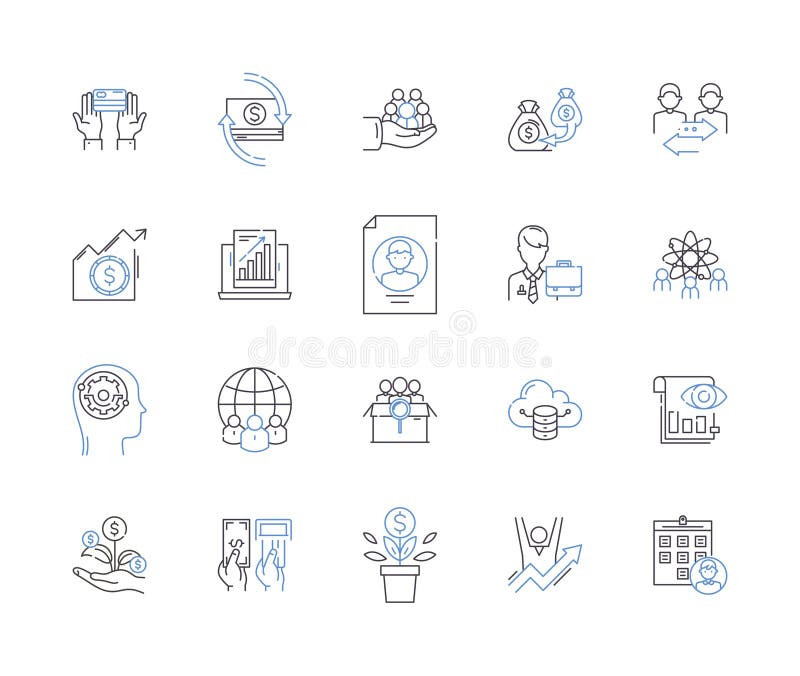 Work Productivity Outline Icons Collection. Productivity, Work ...