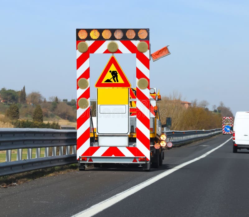 Work in Progess in the Road without Workes Stock Image - Image of ...