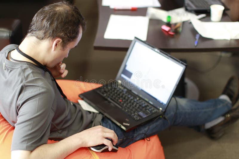 .Work of the programmer editorial photography. Image of energy - 113790782