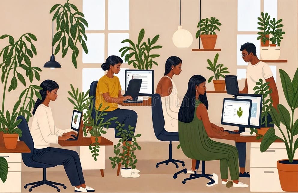 Programmers work stock illustration. Illustration of floor - 316489622