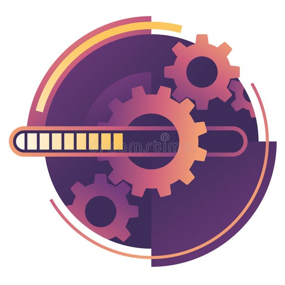 Work in Progress Banner for System Updating Stock Vector - Illustration of arrow, interface ...