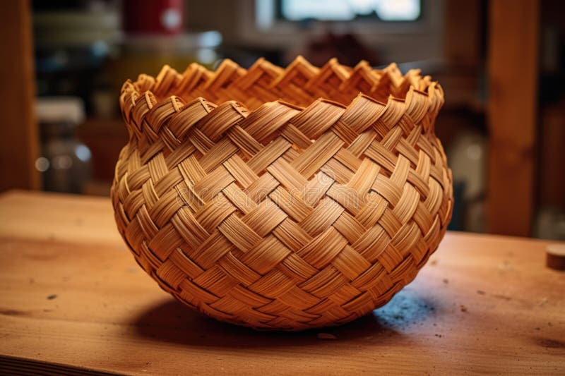 A Work-in-progress Basket Showcasing Weaving Technique Stock ...