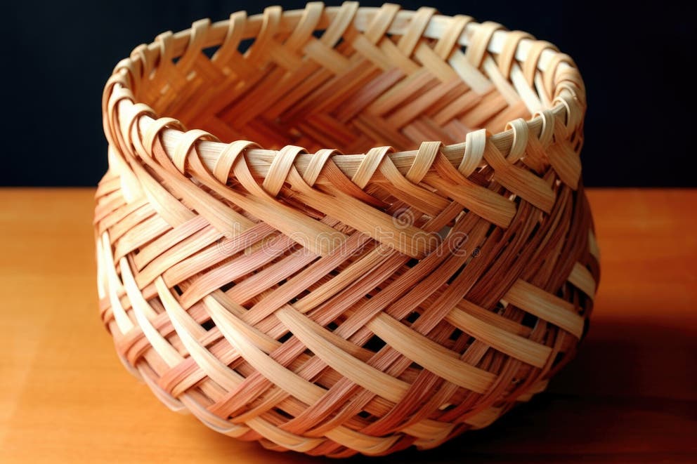 A Work-in-progress Basket with Unfinished Edges Stock Illustration ...