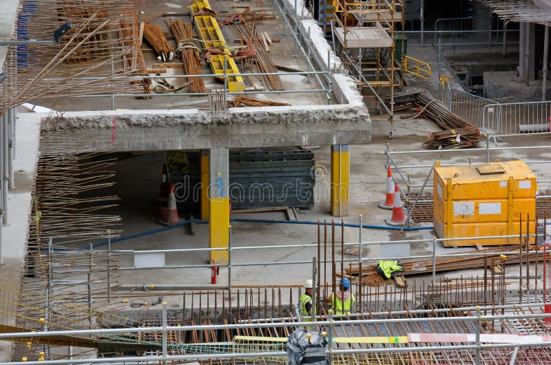 Work in Progress at a Building Site Stock Image - Image of reinforced ...
