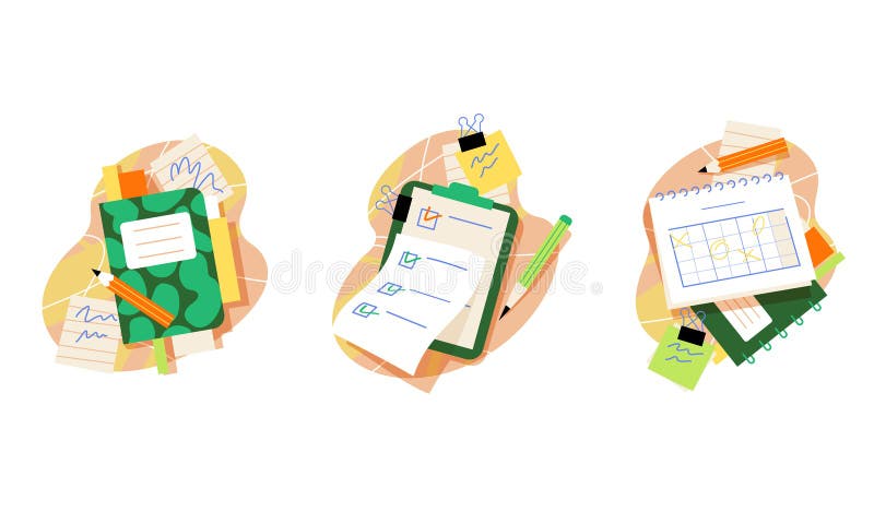 Work in Progress Concept, Paperwork Scenes Stock Vector - Illustration ...