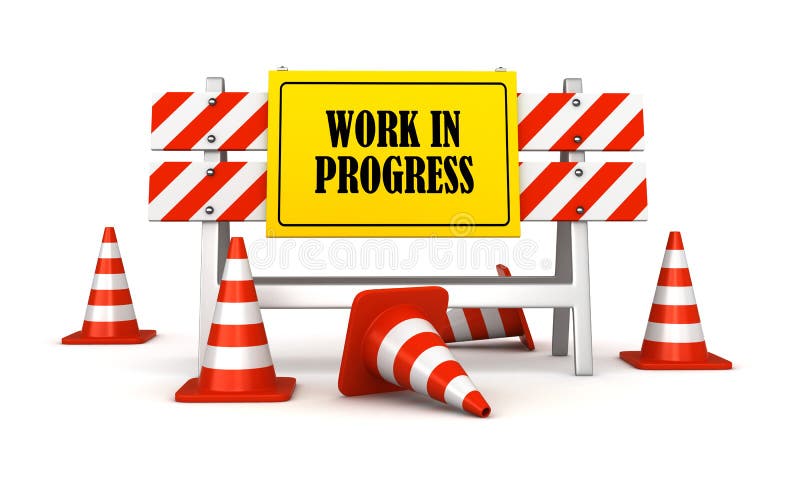 Work in progress stock illustration. Illustration of yellow - 232190430