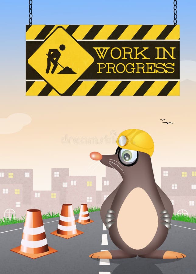 Work in progress stock illustration. Illustration of funny - 54113307