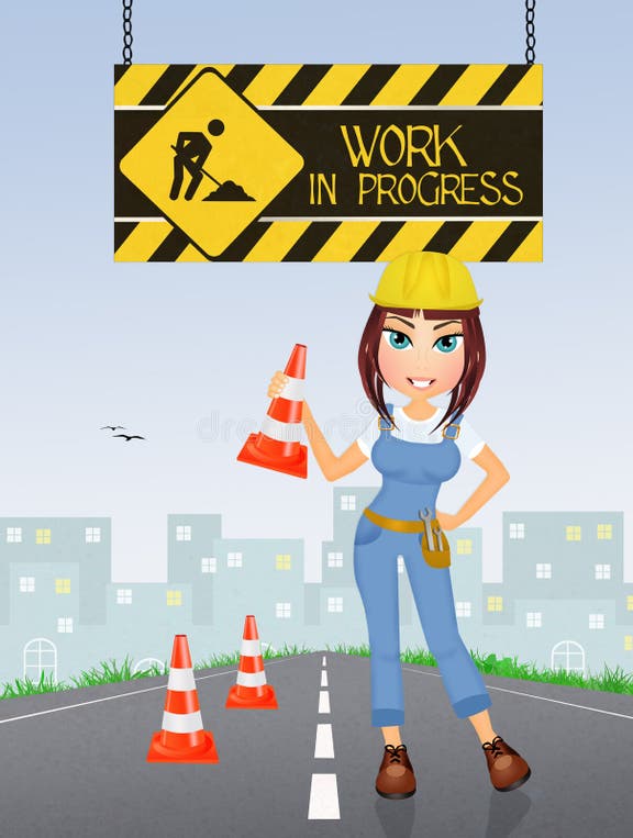 Work in progress stock illustration. Illustration of girl - 80749070