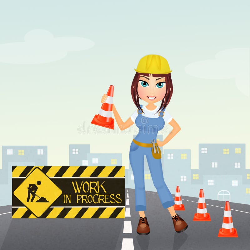 Work in progress stock illustration. Illustration of service - 80749914