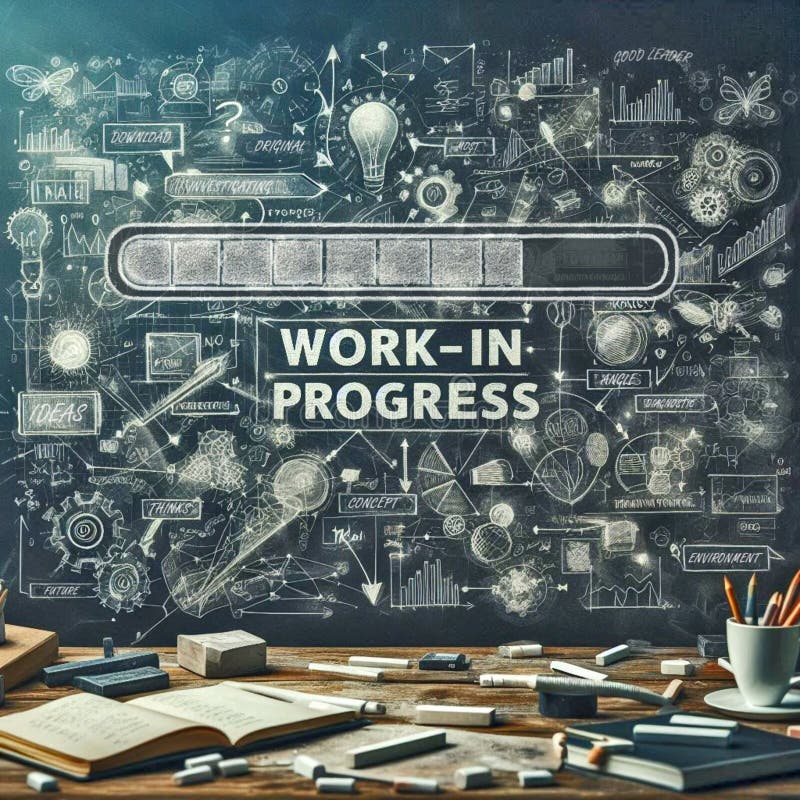 Work in Progress: the Journey Towards Completion Stock Illustration ...
