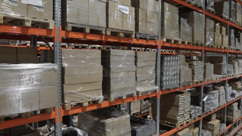 Work in Progress in a Large Warehouse Stock Video - Video of industrial ...