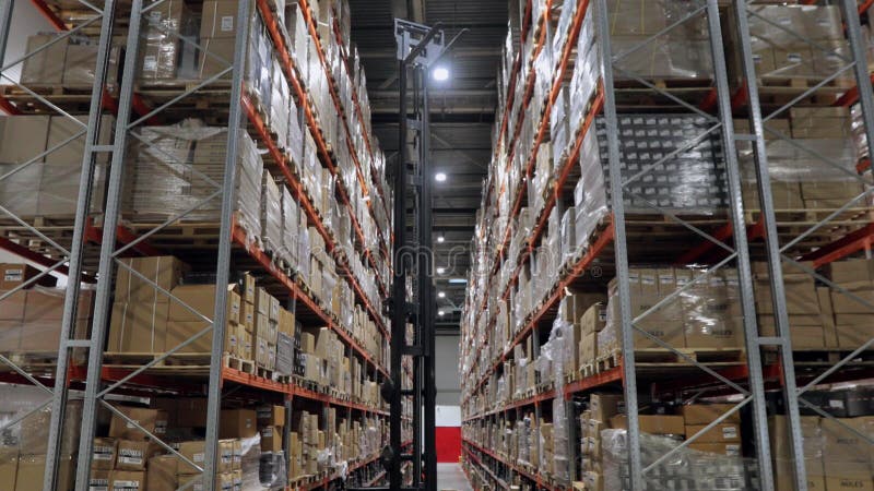 Work in Progress in a Large Warehouse Stock Video - Video of aerial ...