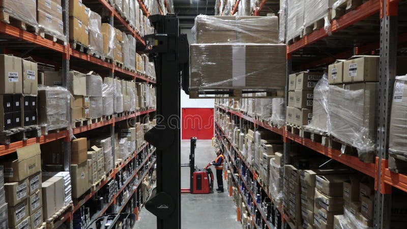 Warehouse Shelving Interior Storage Stock Footage - Video of supply ...
